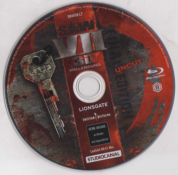 OFDb - Saw 3D - Vollendung (2010) - Blu-ray Disc: Studiocanal (Final Edition) (Neuauflage)