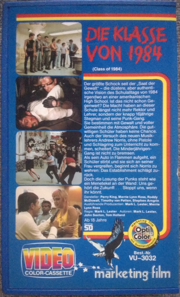 OFDb - Die Klasse von 1984 (1982) - Video: Marketing Film (1. Auflage ...