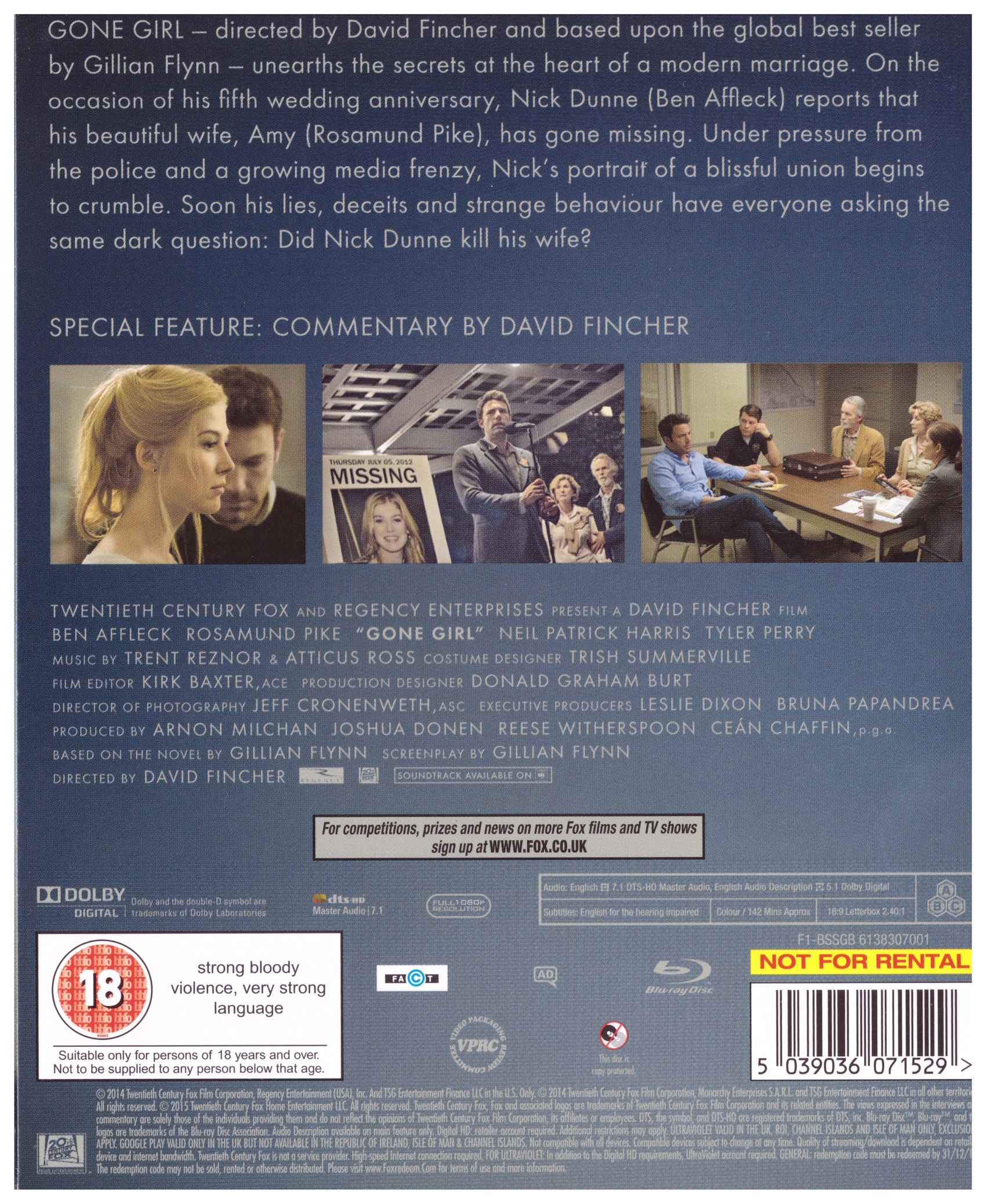 OFDb - Gone Girl - Das perfekte Opfer (2014) - Blu-ray Disc: 20th Century Fox (Digipak mit Buch)