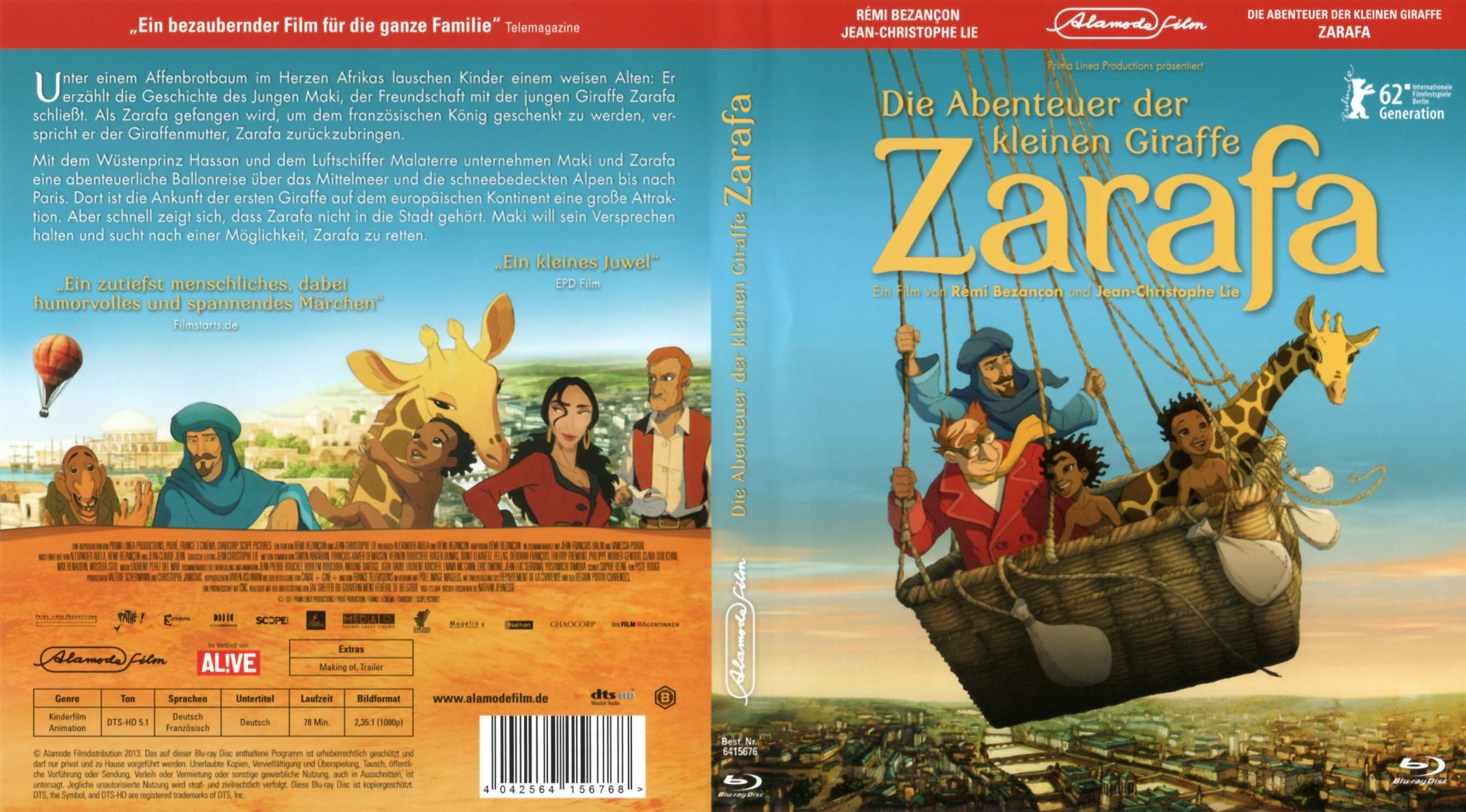 OFDb - Die Abenteuer der kleinen Giraffe Zarafa (2012) - Blu-ray Disc: Alamode Film / AL!VE