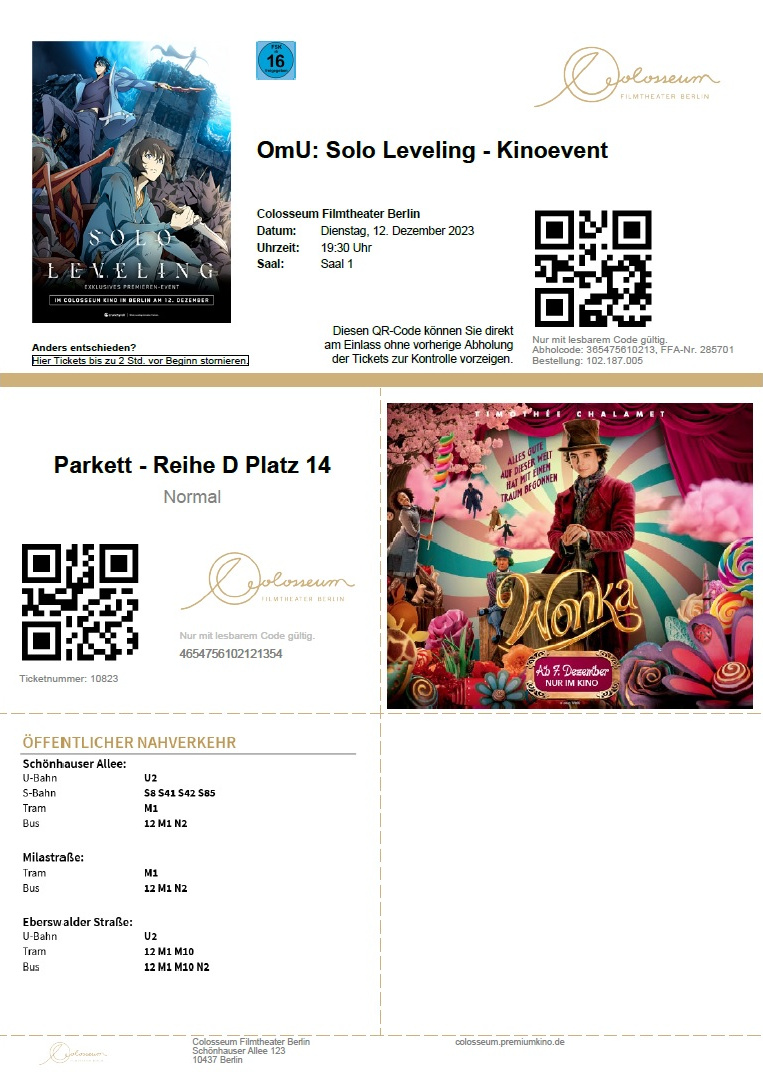 OFDb - Solo Leveling (2023) - Kino: Crunchyroll (Premieren-Event)